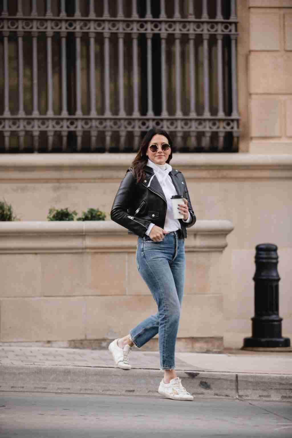 Ways to Wear A Black Leather Jacket - the gray details