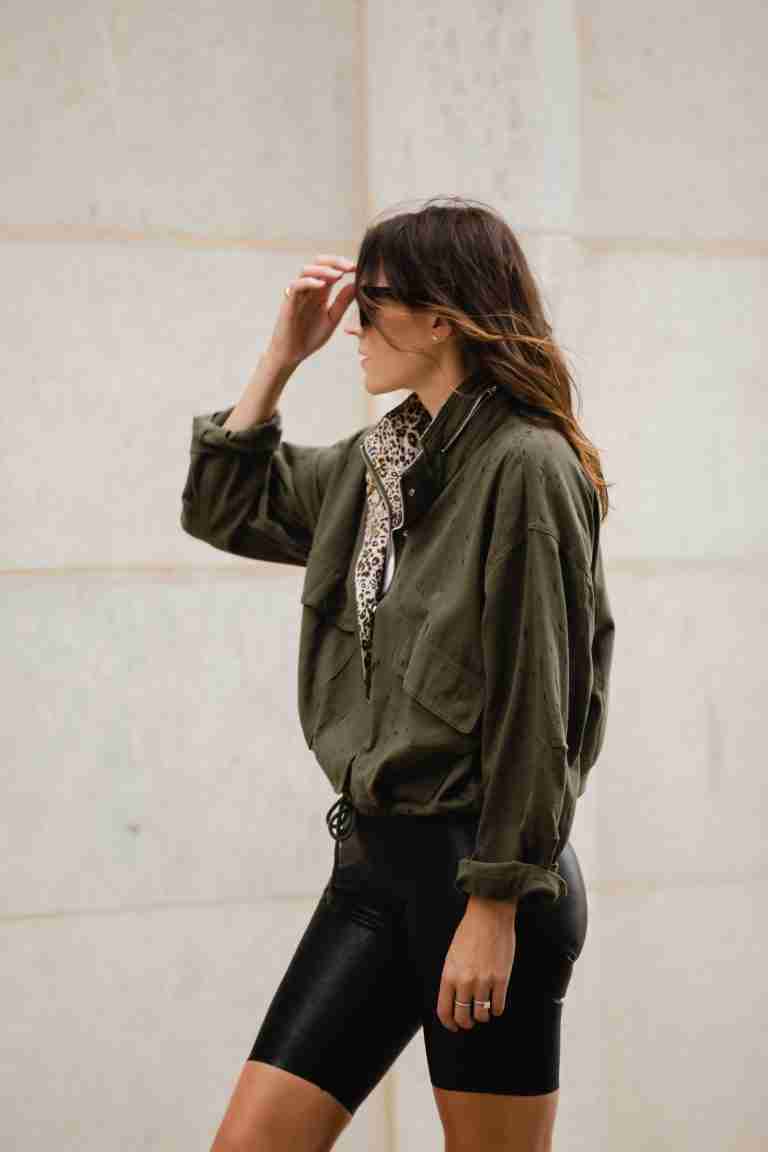 How to Style a Women's Utility Jacket - the gray details