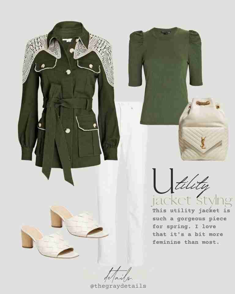 How to Style a Women's Utility Jacket - the gray details