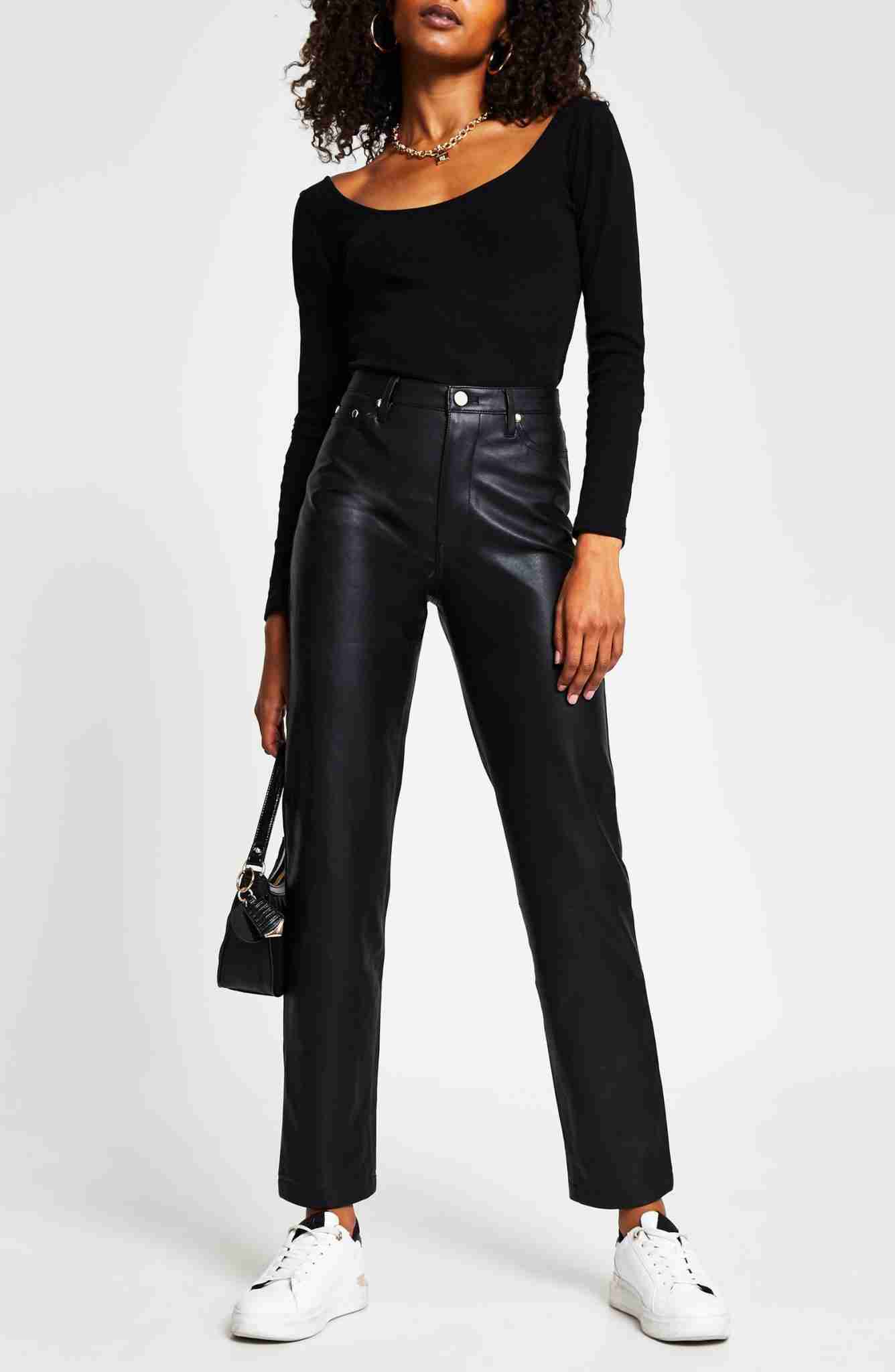 11 Leather Pant Outfit Ideas - the gray details