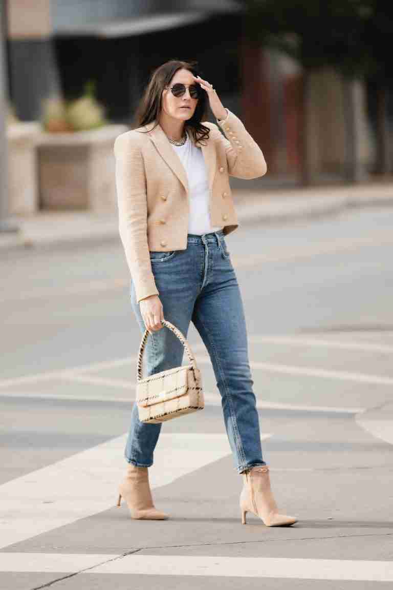How to Wear Cropped Blazer - the gray details