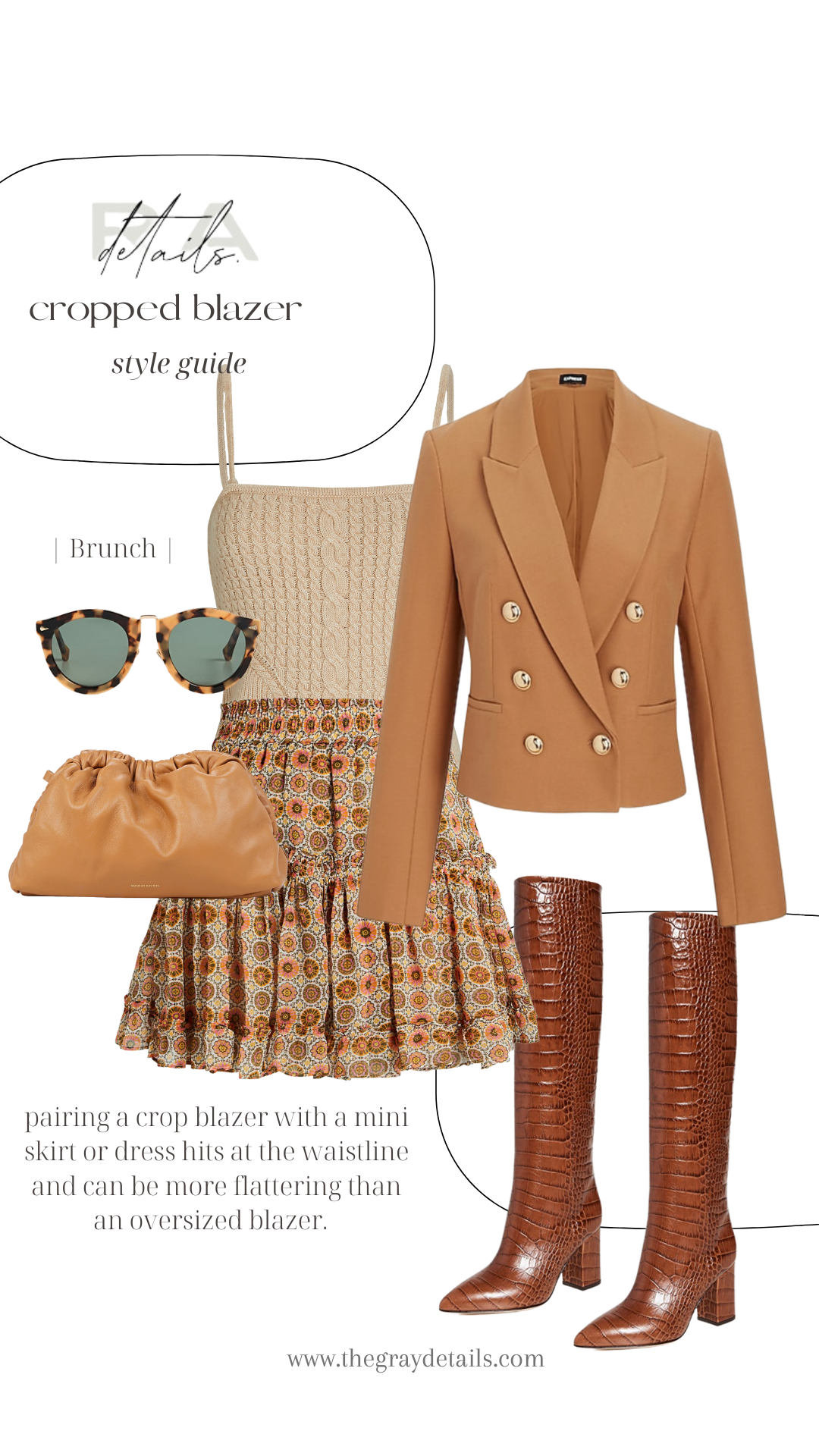 How to Wear Cropped Blazer - the gray details