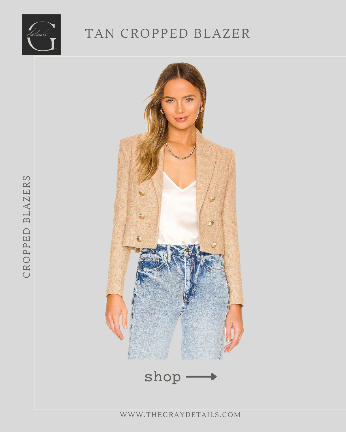 How to Wear Cropped Blazer - the gray details