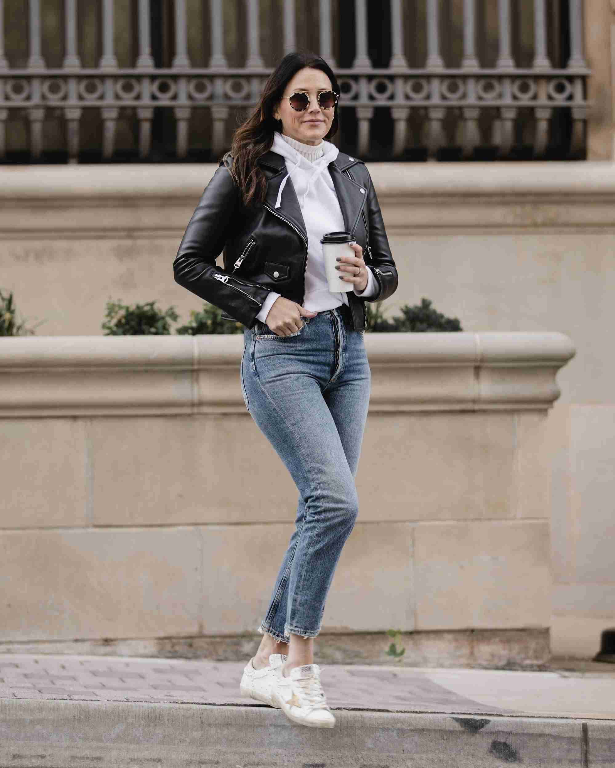 15 Fall Outfits With Leather Jacket - the gray details