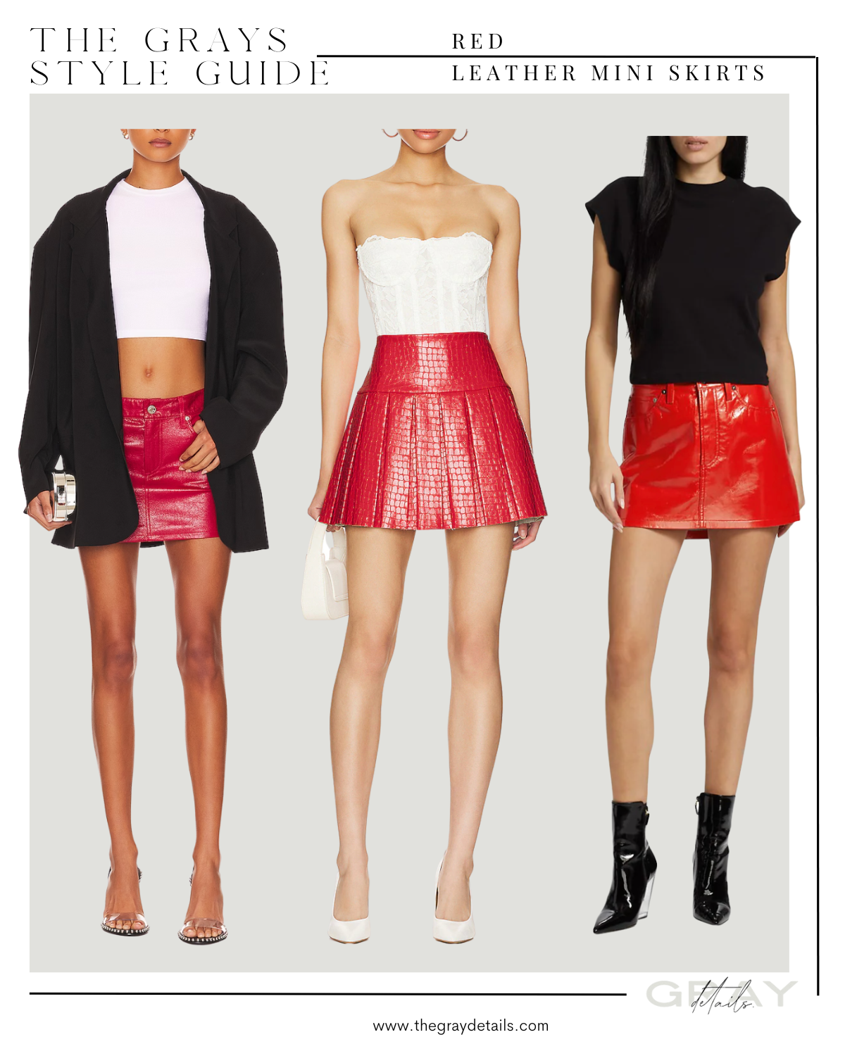 What to Wear With a Leather Mini Skirt - the gray details