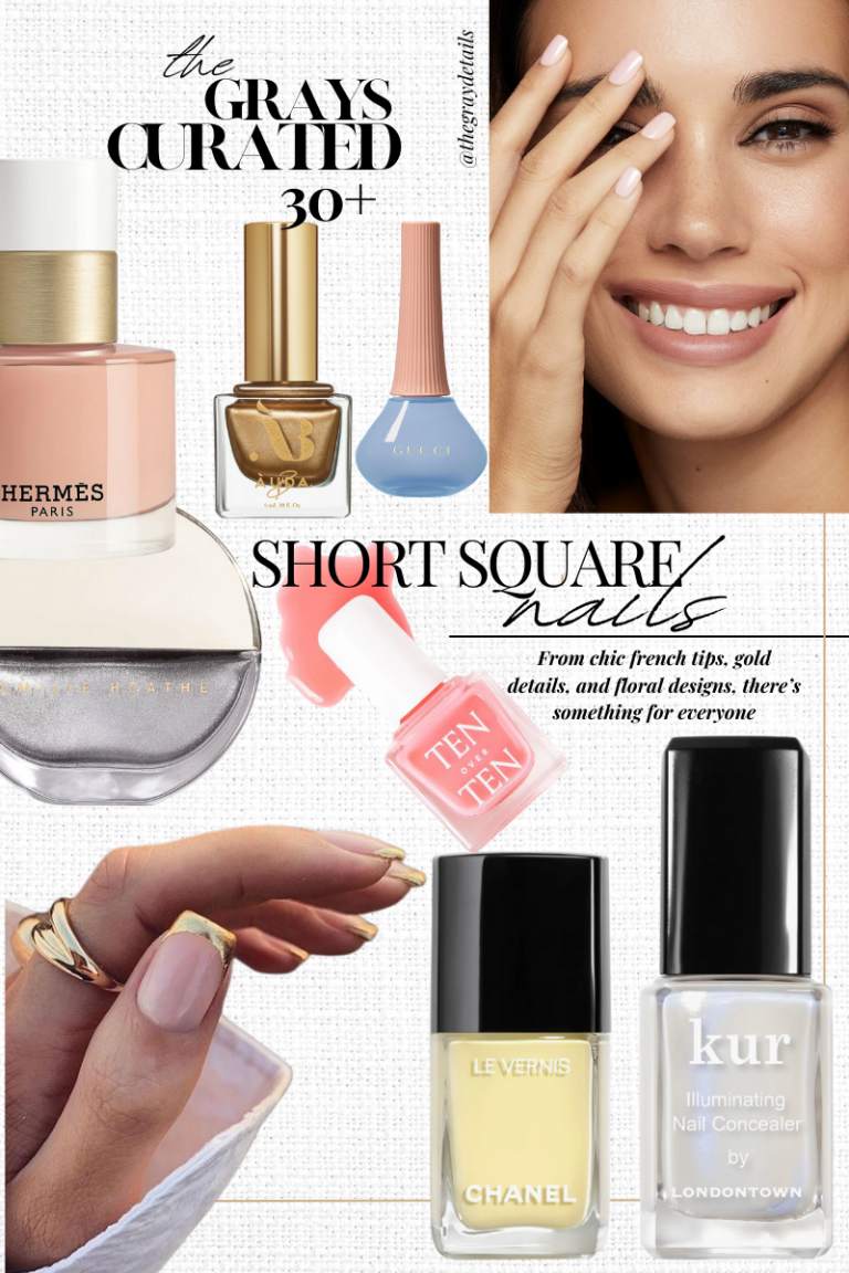 30 Short Square Nails for Summer - the gray details