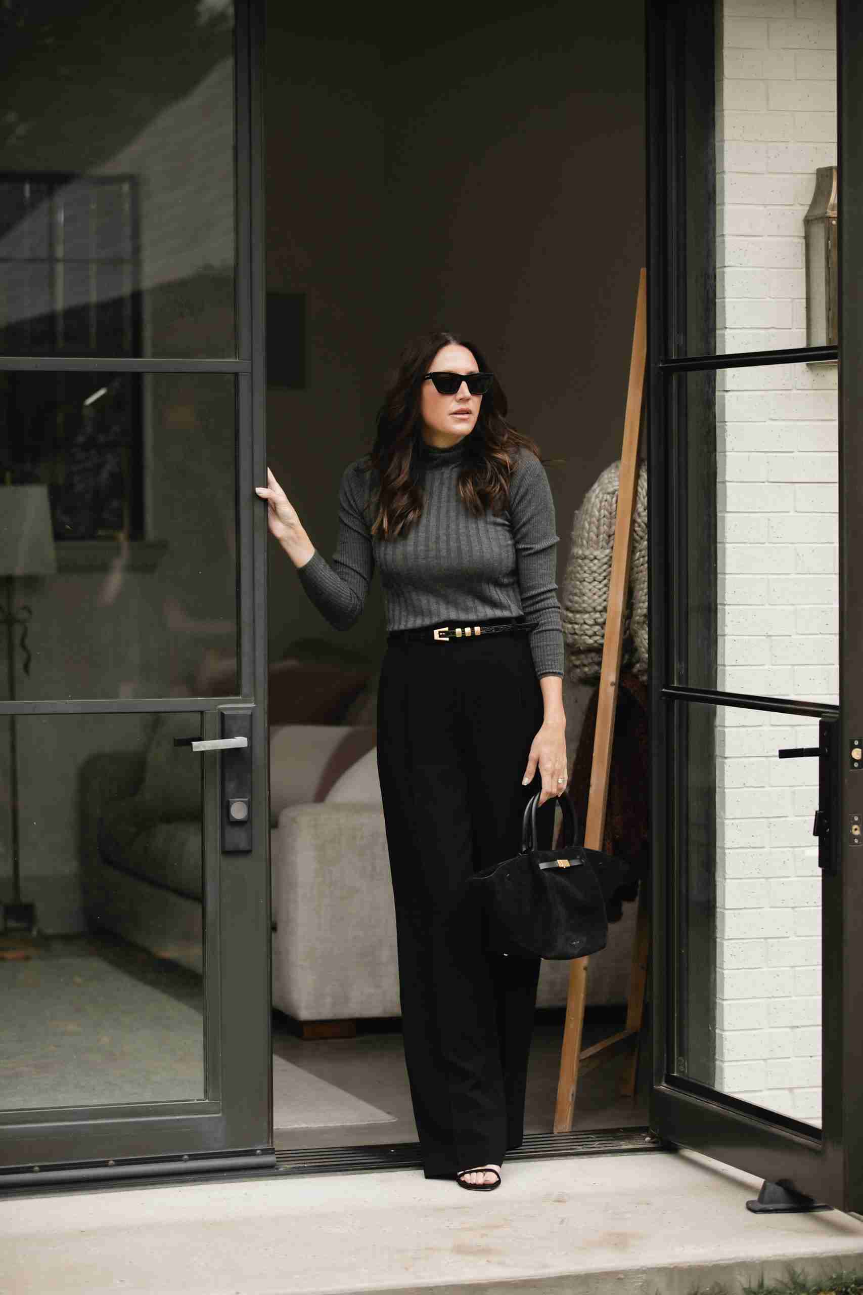 8 Black Trouser Outfits for Fall and Winter - the gray details