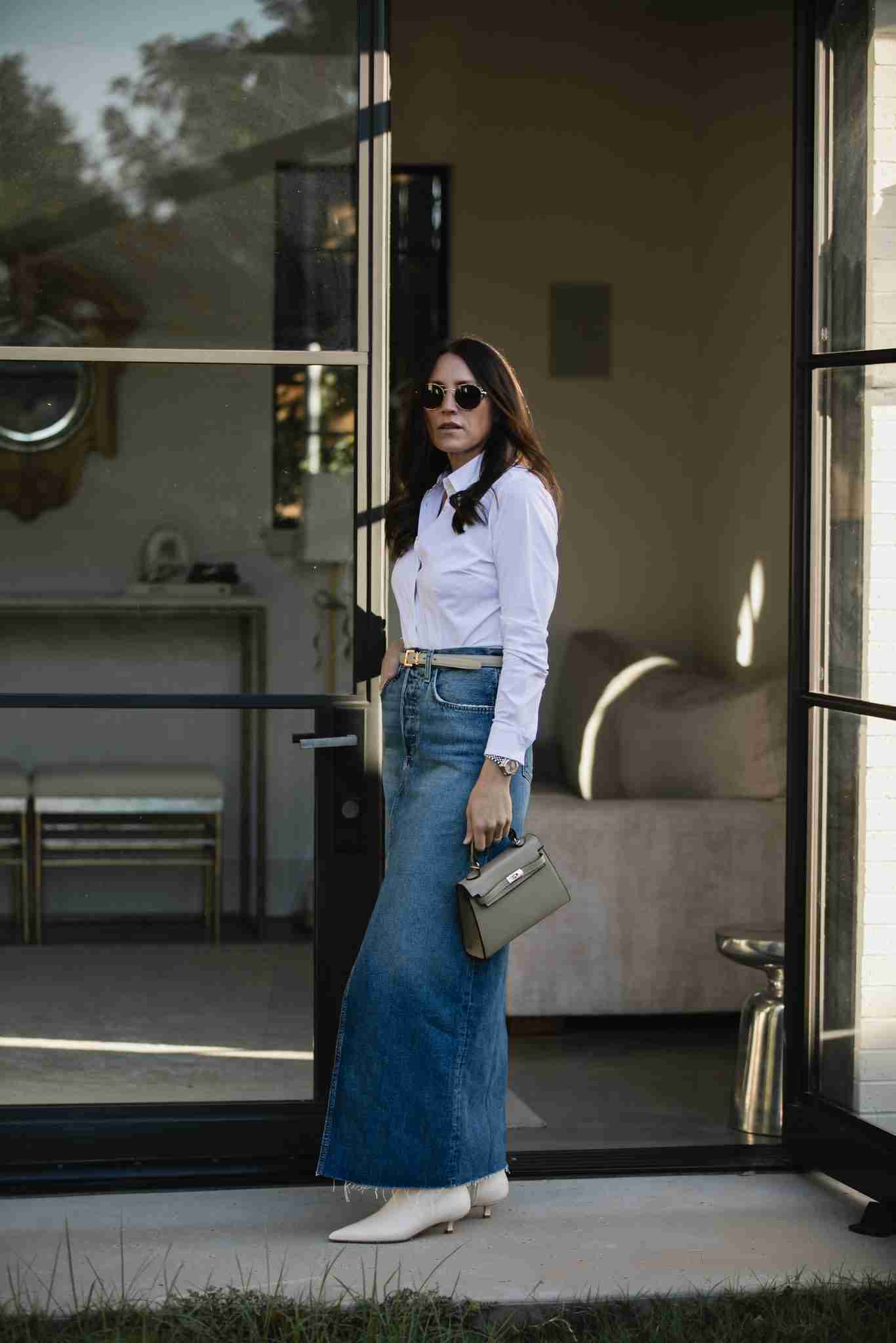 How to Style a White Button-Up - the gray details