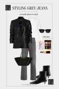 16 Classy Grey Jean Outfit Ideas for Fall - the gray details