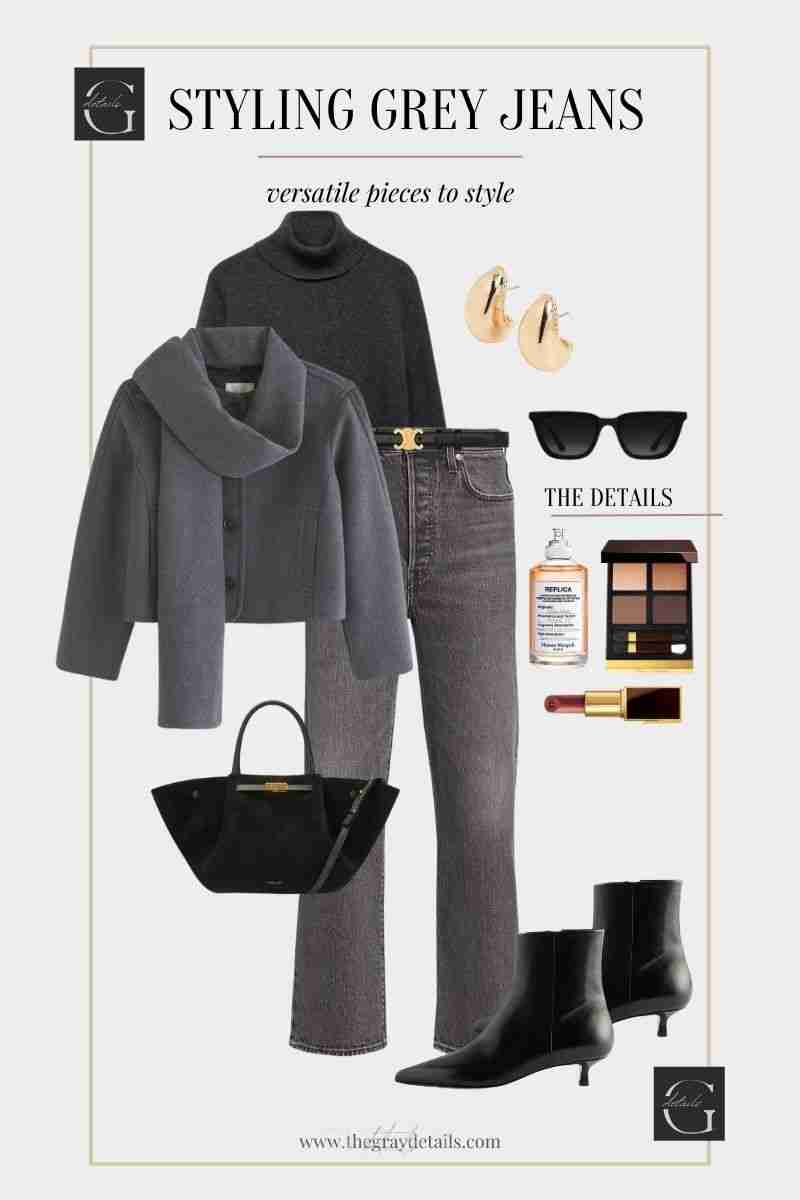 16 Classy Grey Jean Outfit Ideas for Fall - the gray details