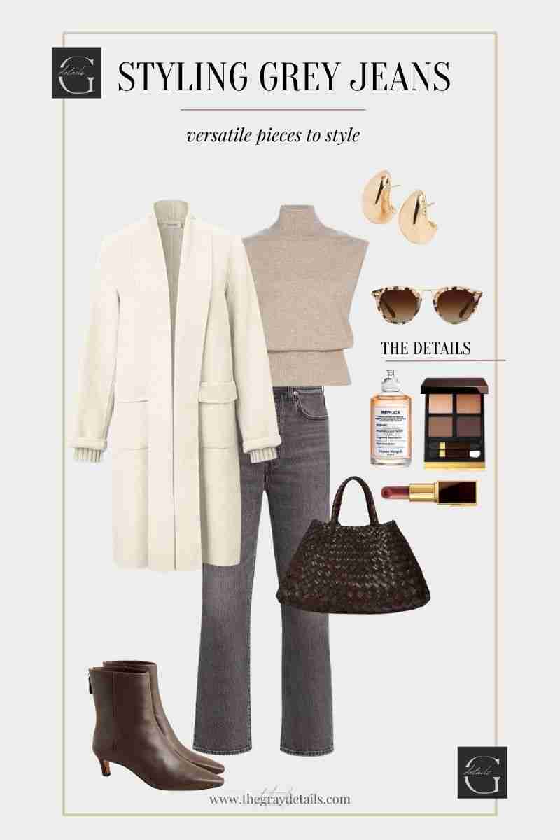 16 Classy Grey Jean Outfit Ideas for Fall - the gray details