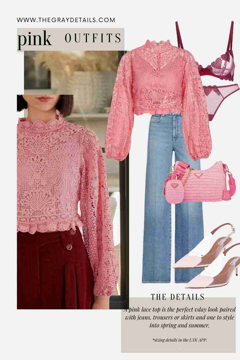 Pink Outfit Ideas for Valentine's Day - the gray details