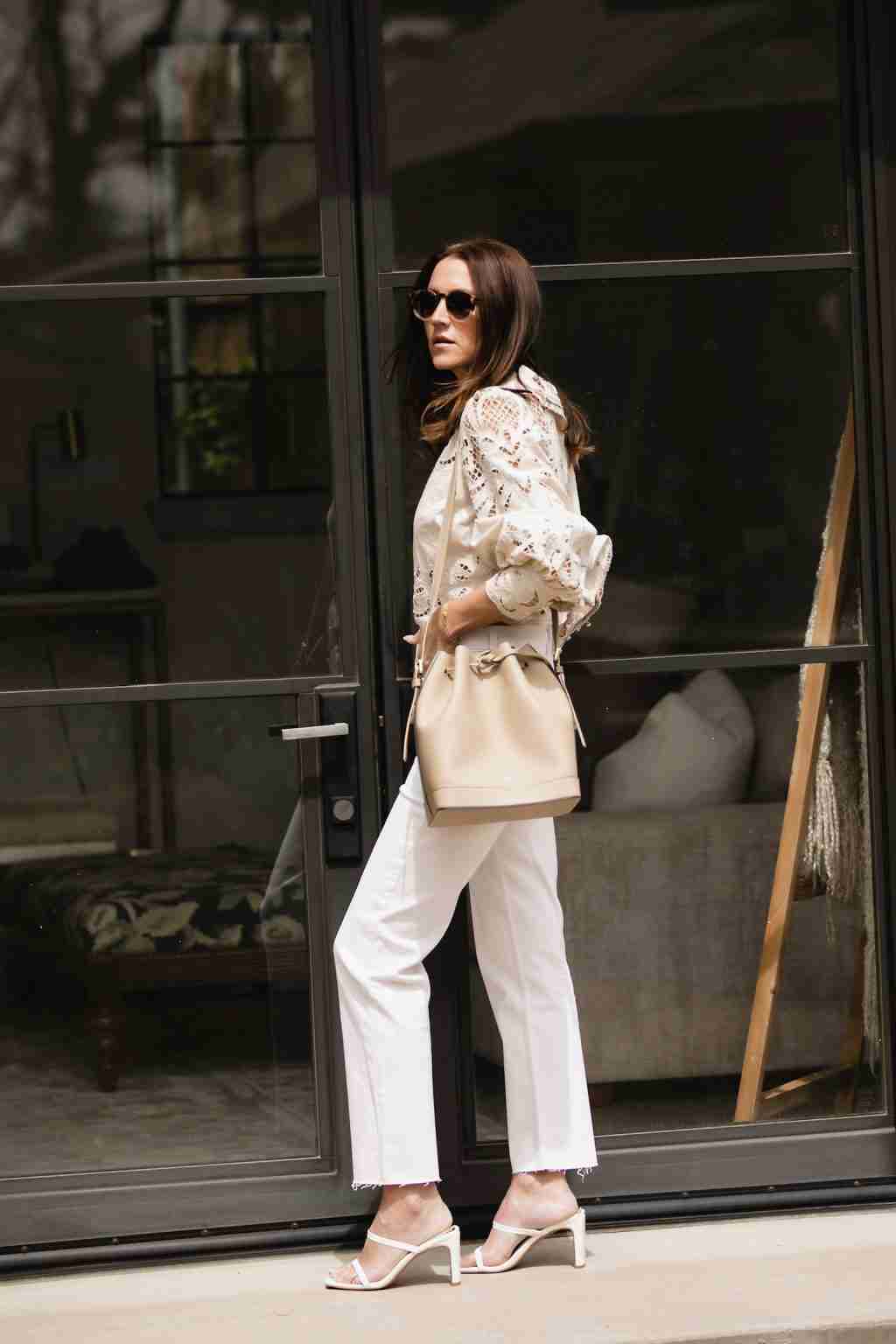 Tan and White outfit ideas - the gray details