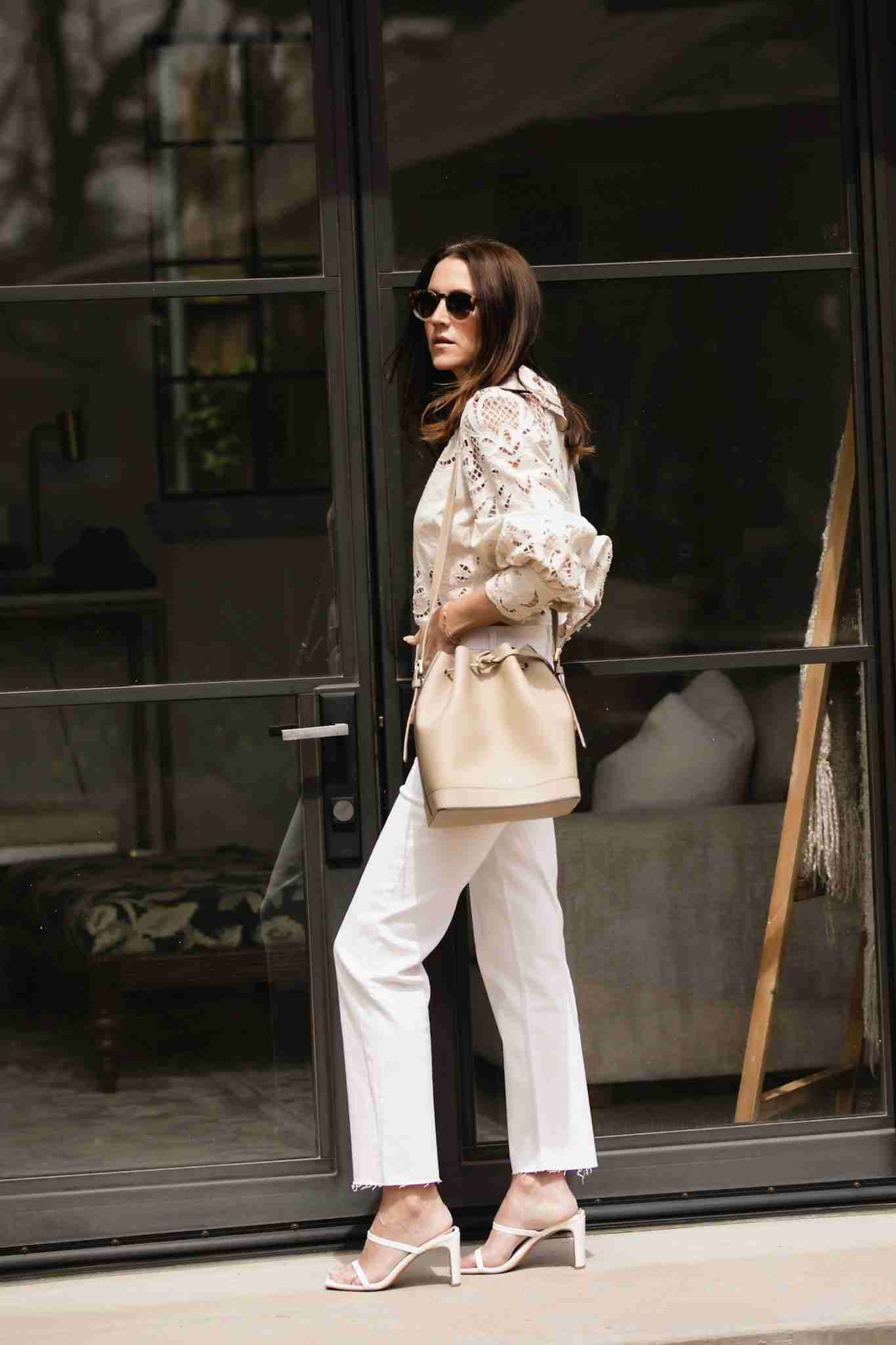 Tan and White outfit ideas - the gray details