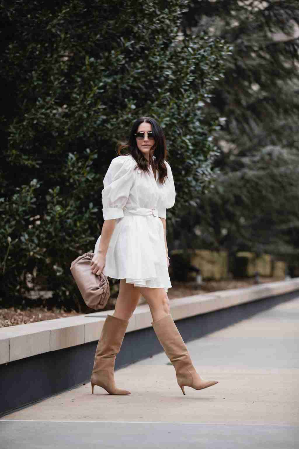 Tan and White outfit ideas - the gray details