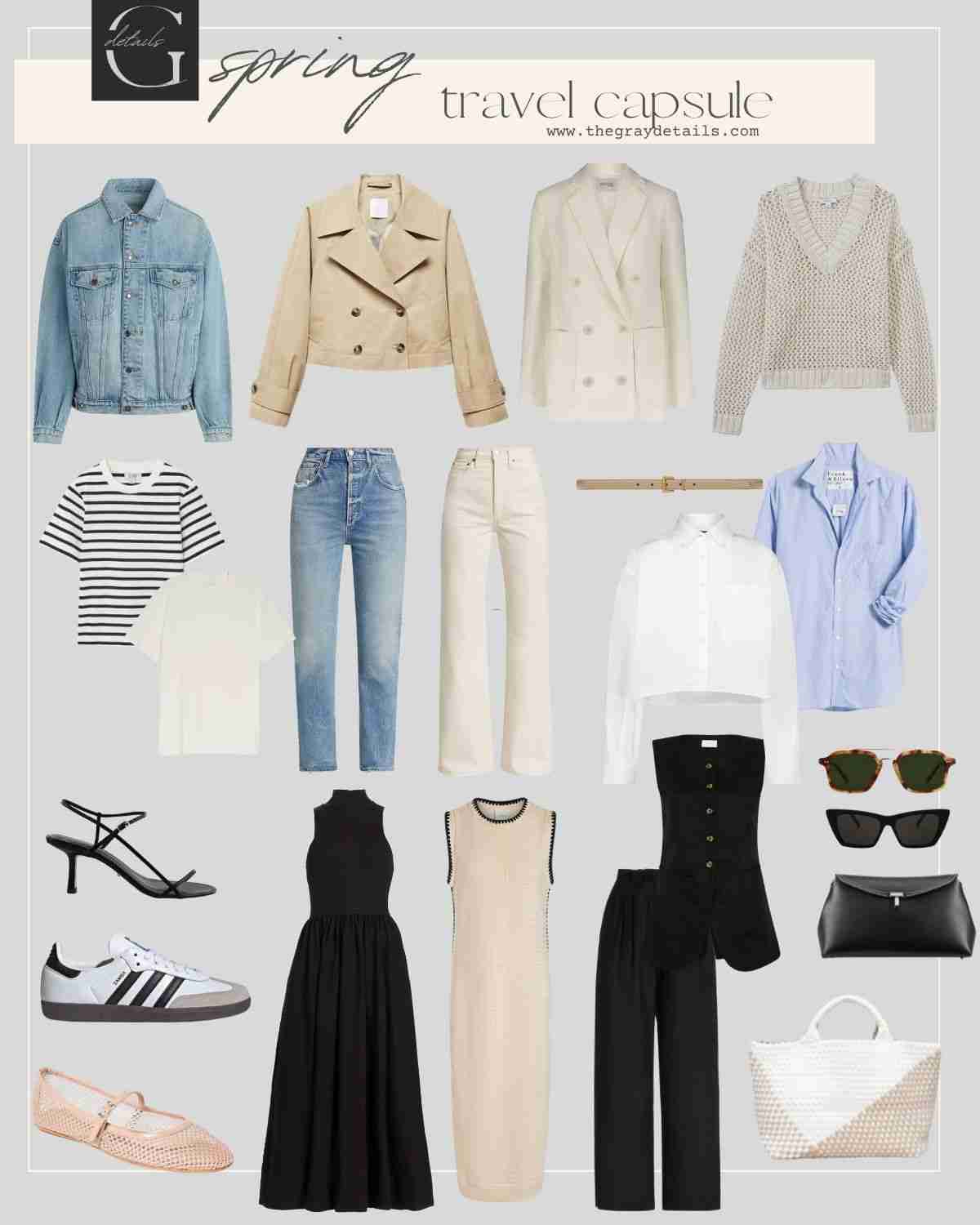 spring travel Capsule wardrobe - the gray details