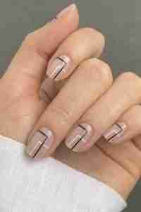 Short Square French nails - the gray details