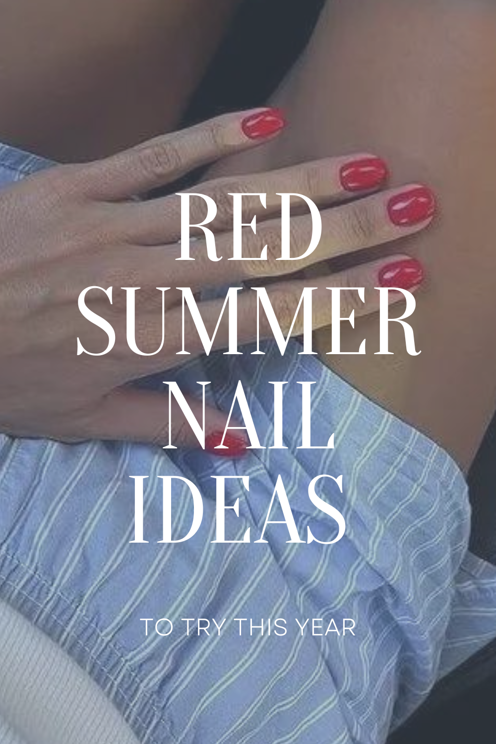 Red summer nails - the gray details