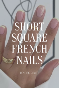Short Square French nails - the gray details