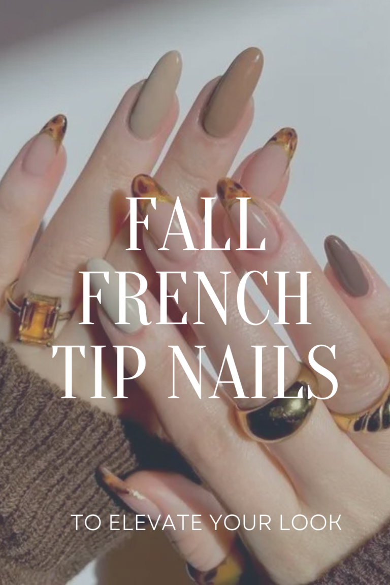 Fall French Tip Nails - the gray details