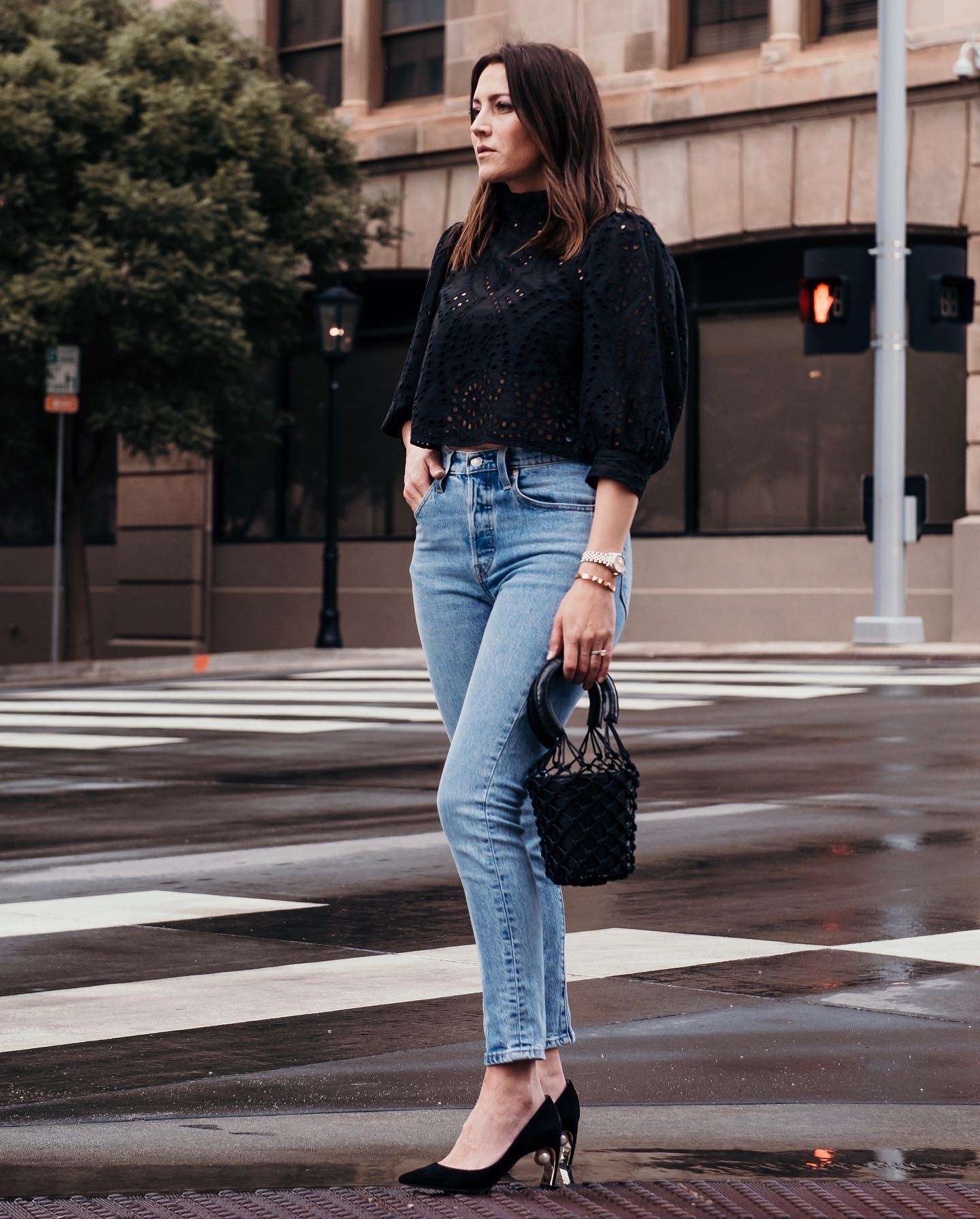 10 Denim and Lace Outfits - the gray details
